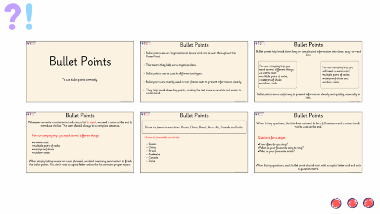 Bullet Points – Easy Education Grammar