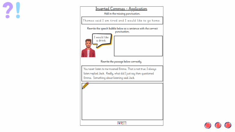 Inverted Commas Application Activities – Easy Education Grammar
