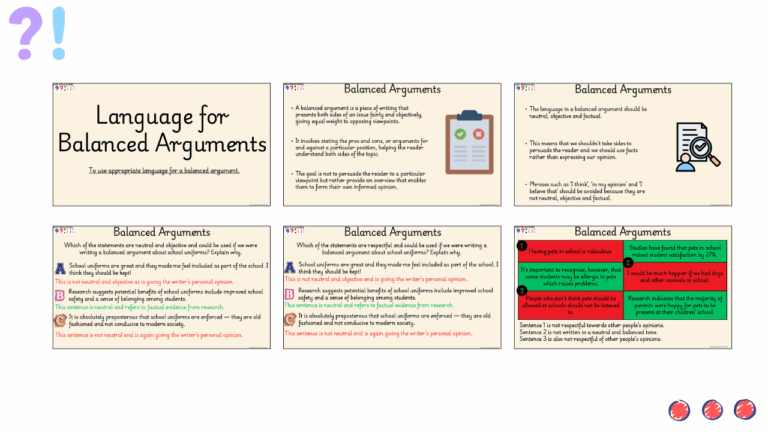 Language for a Balanced Argument – Easy Education Grammar