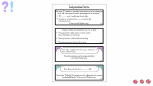 The Subjunctive Form Mastery Activities – Easy Education Grammar