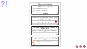 Adverbs of Possibility Mastery Activities – Easy Education Grammar