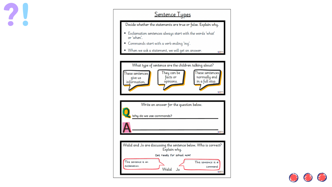 Sentence Type Mastery Activities – Easy Education Grammar