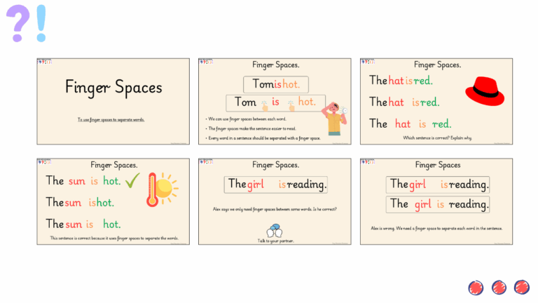 Finger Spaces – Easy Education Grammar