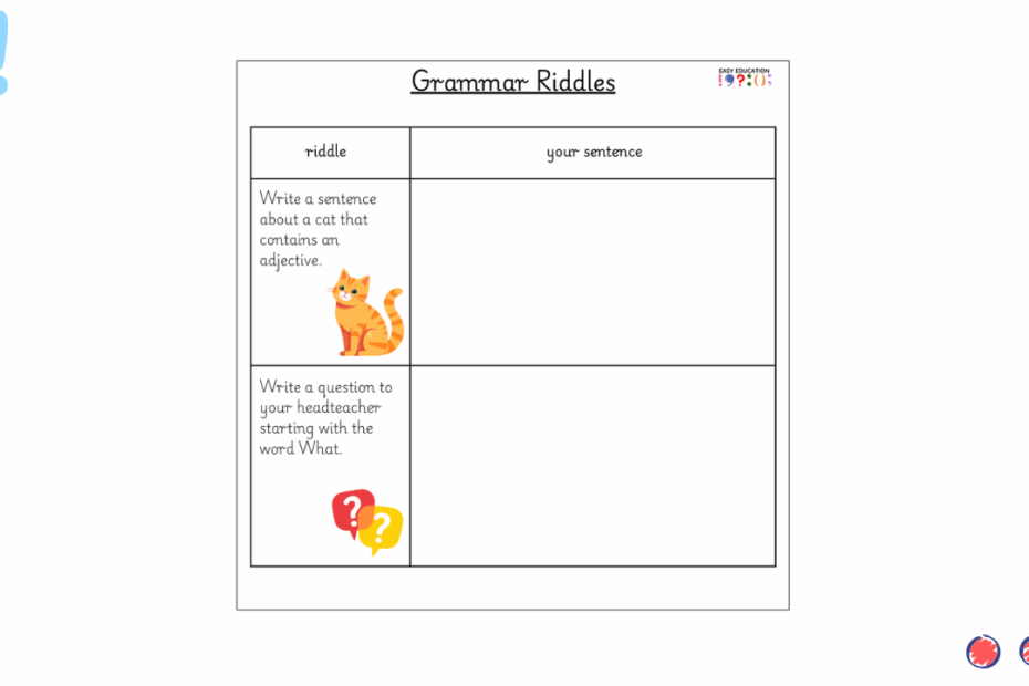 Grammar Riddles – Easy Education Grammar