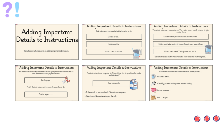 Adding Extra Details to Instructions – Easy Education Grammar